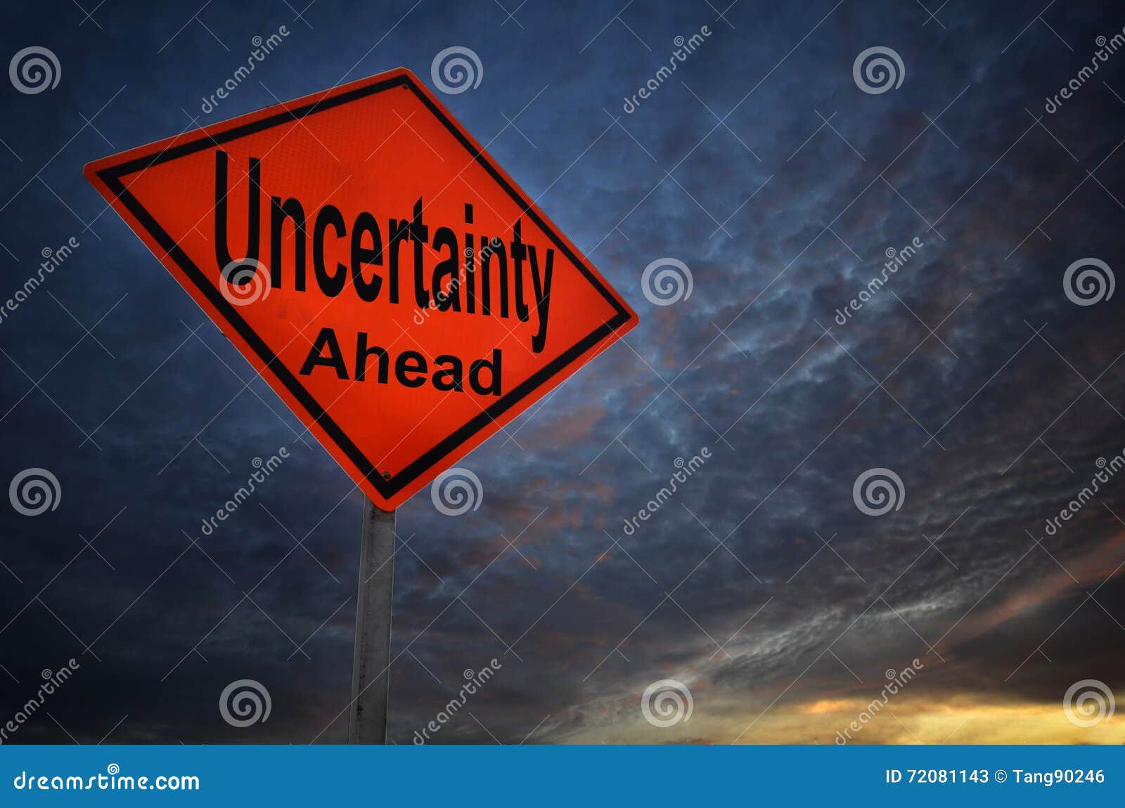 Uncertainty Warning Road Sign Stock Image - Image of dangerous, stormy ...
