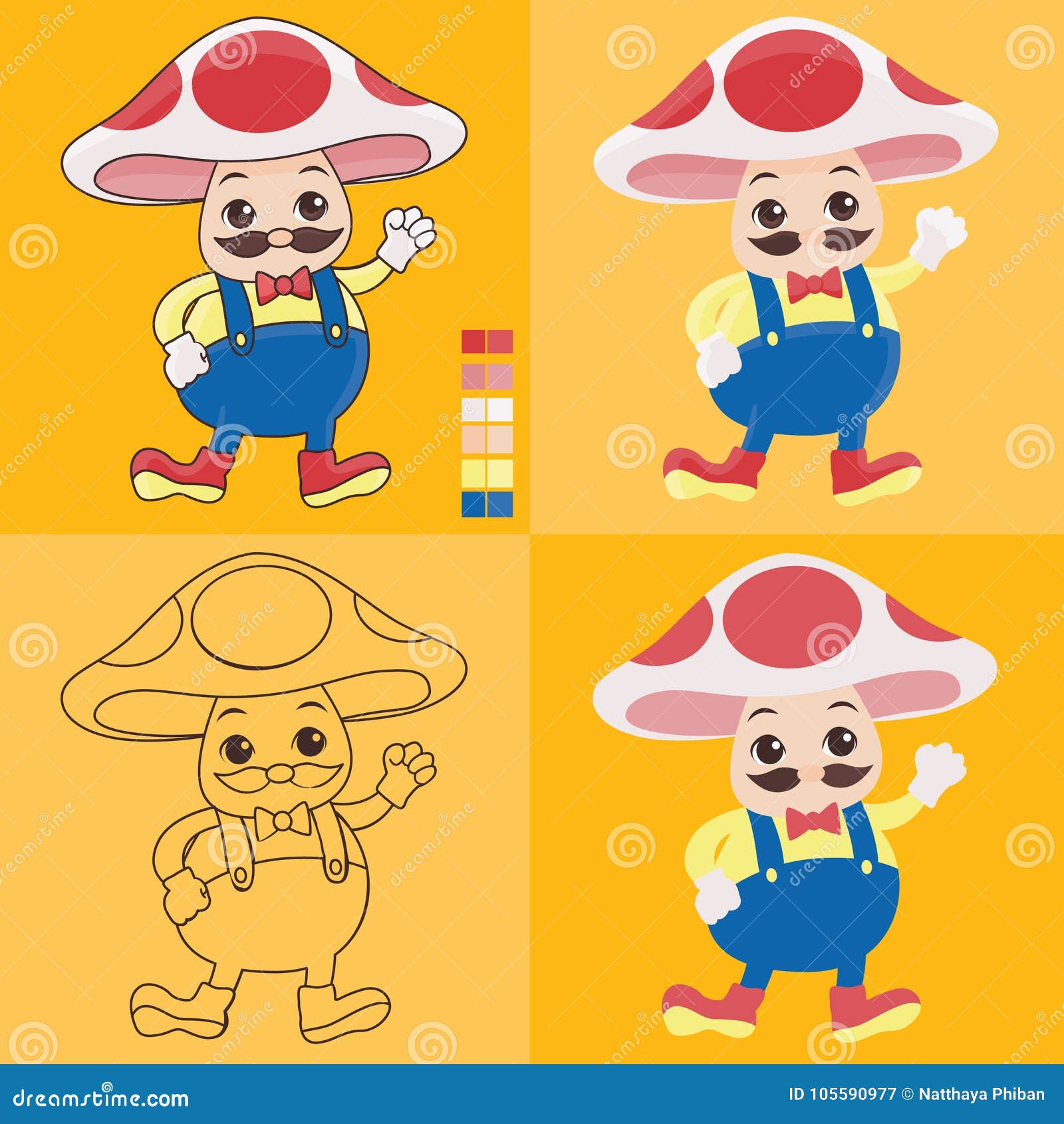 Uncle Sam With Different Poses. Vector Illustration With Simple ...