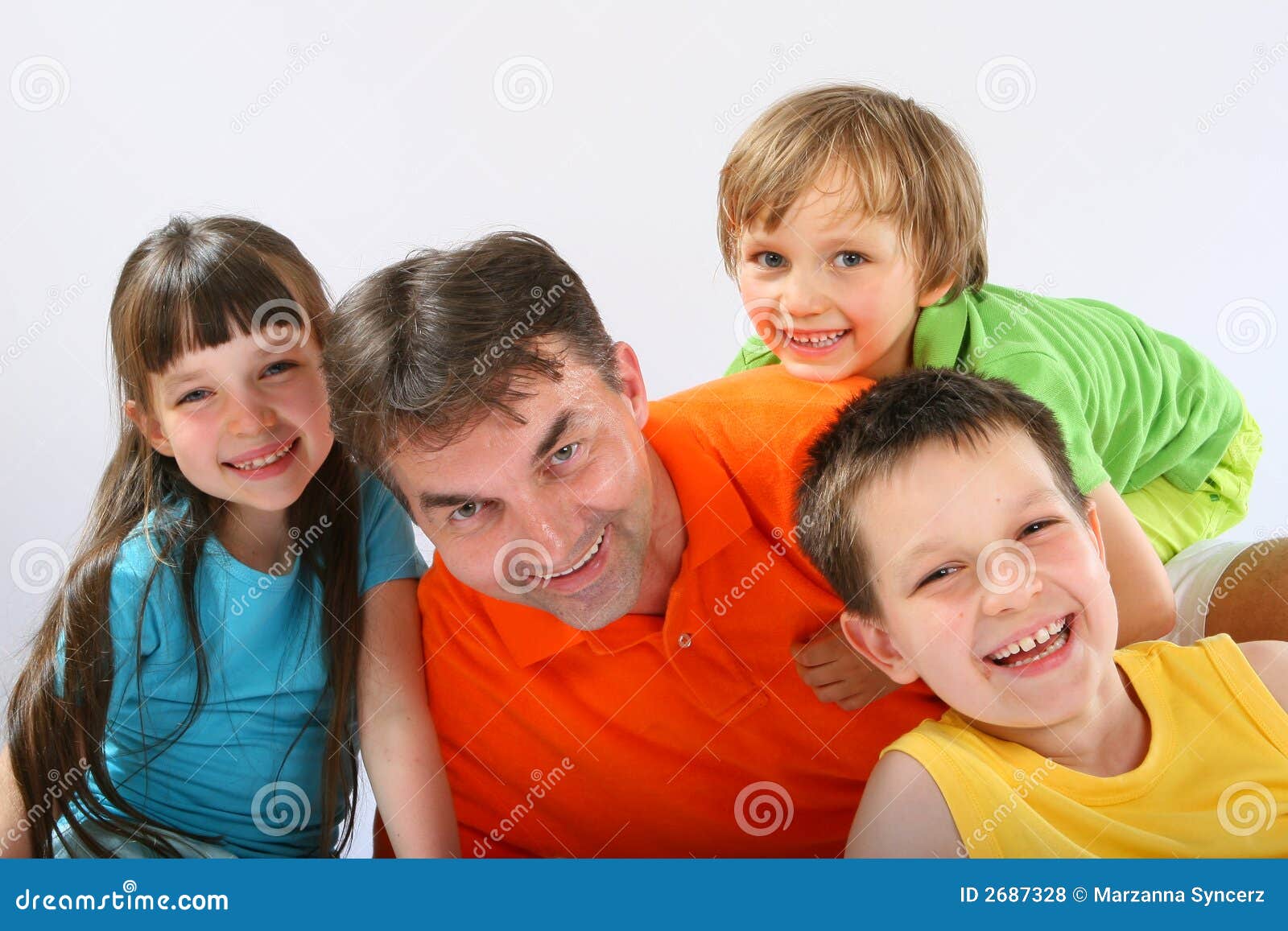 Uncle with Nephews and Niece Stock Photo - Image of camera, caucasian ...