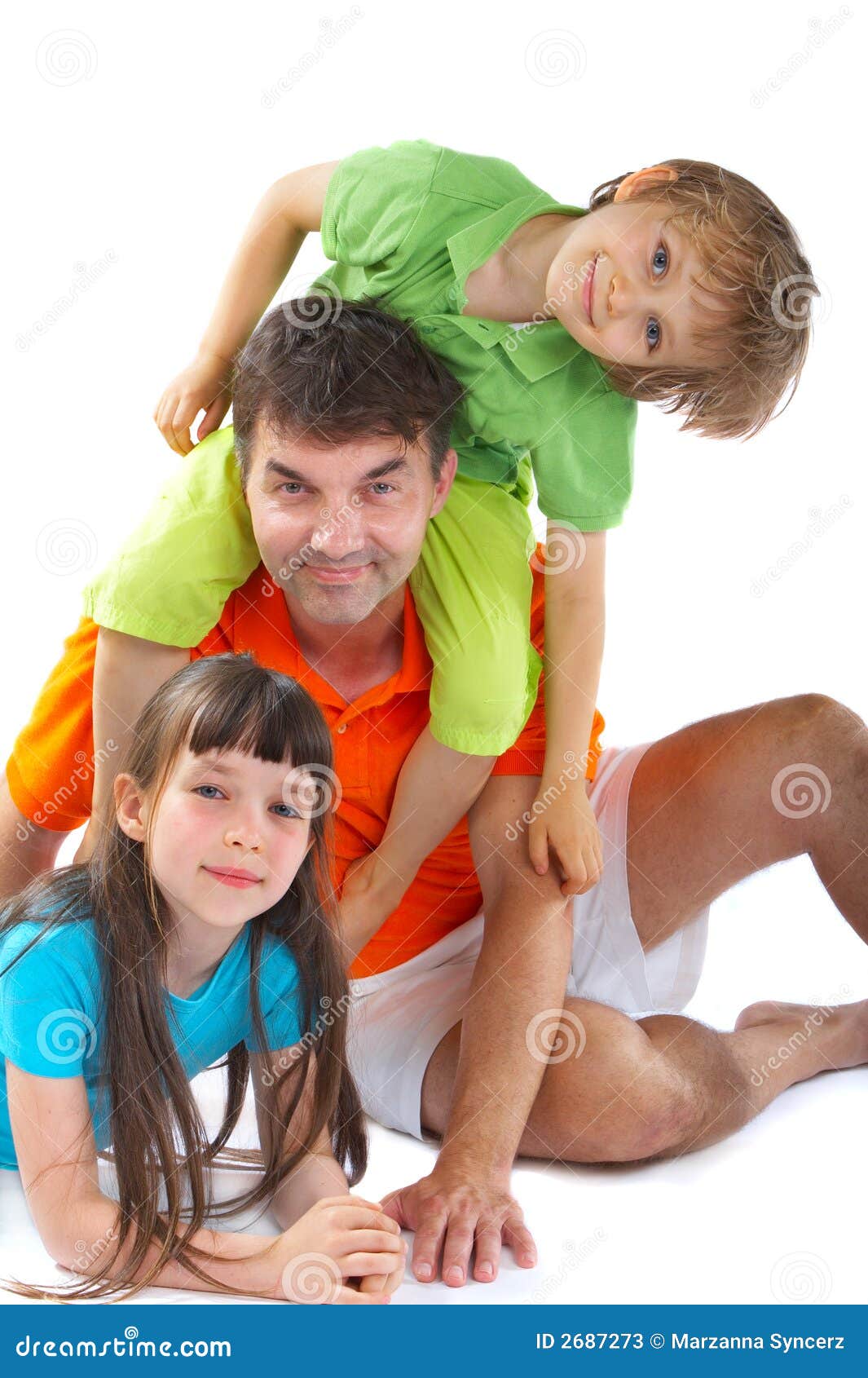 Uncle With Niece And Nephew Stock Image Image Of Caucasian Posing 2687273