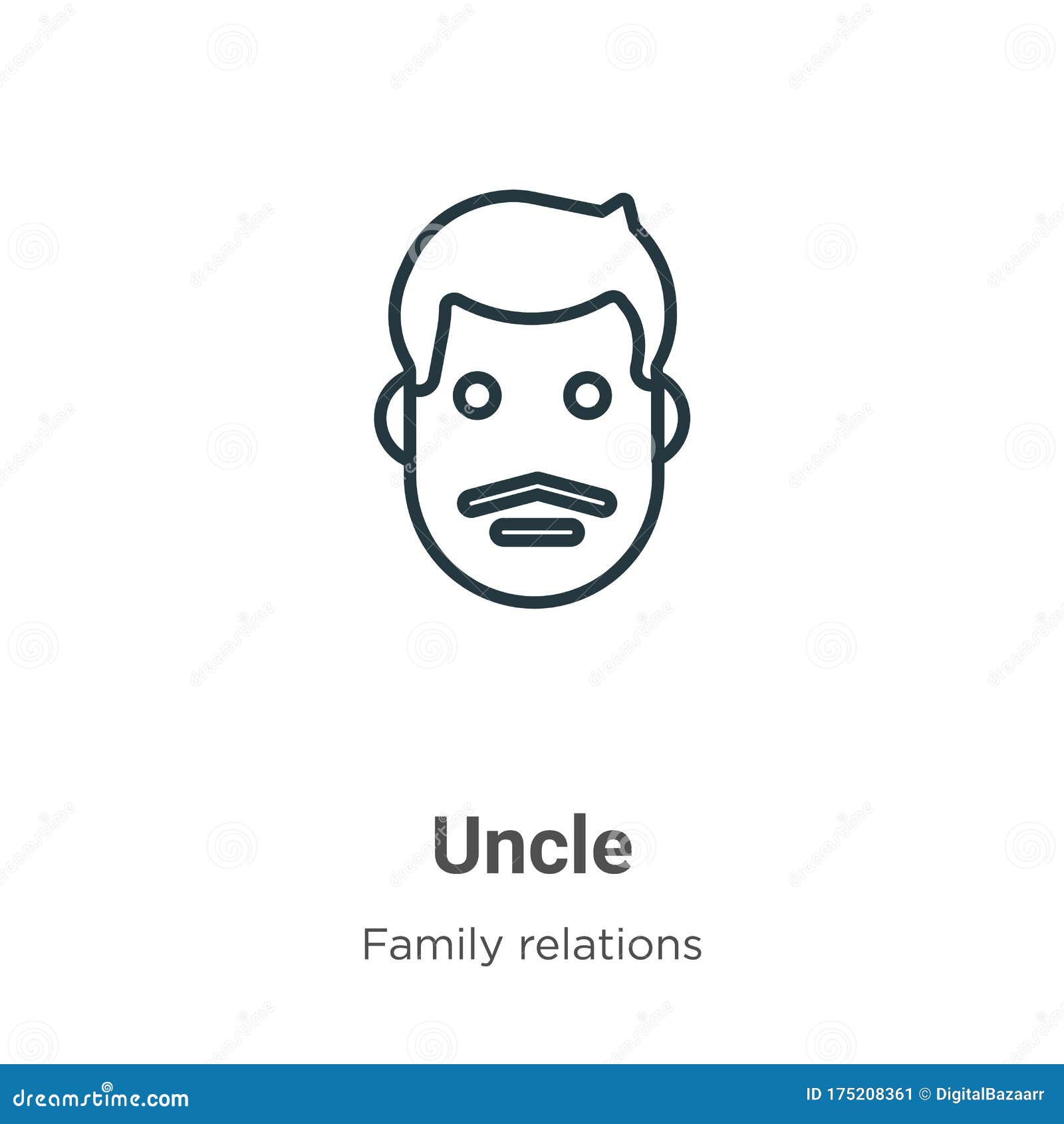 Uncle Outline Icon. Isolated Line Vector Illustration From Family ...