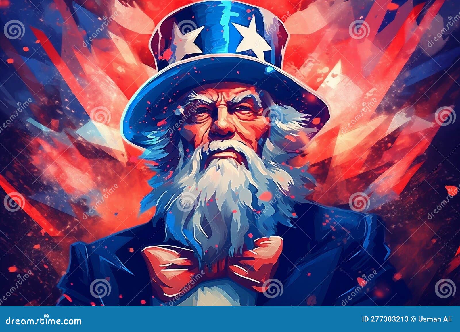 Uncle Sam Abstract Background for Independence Day. AI Stock ...