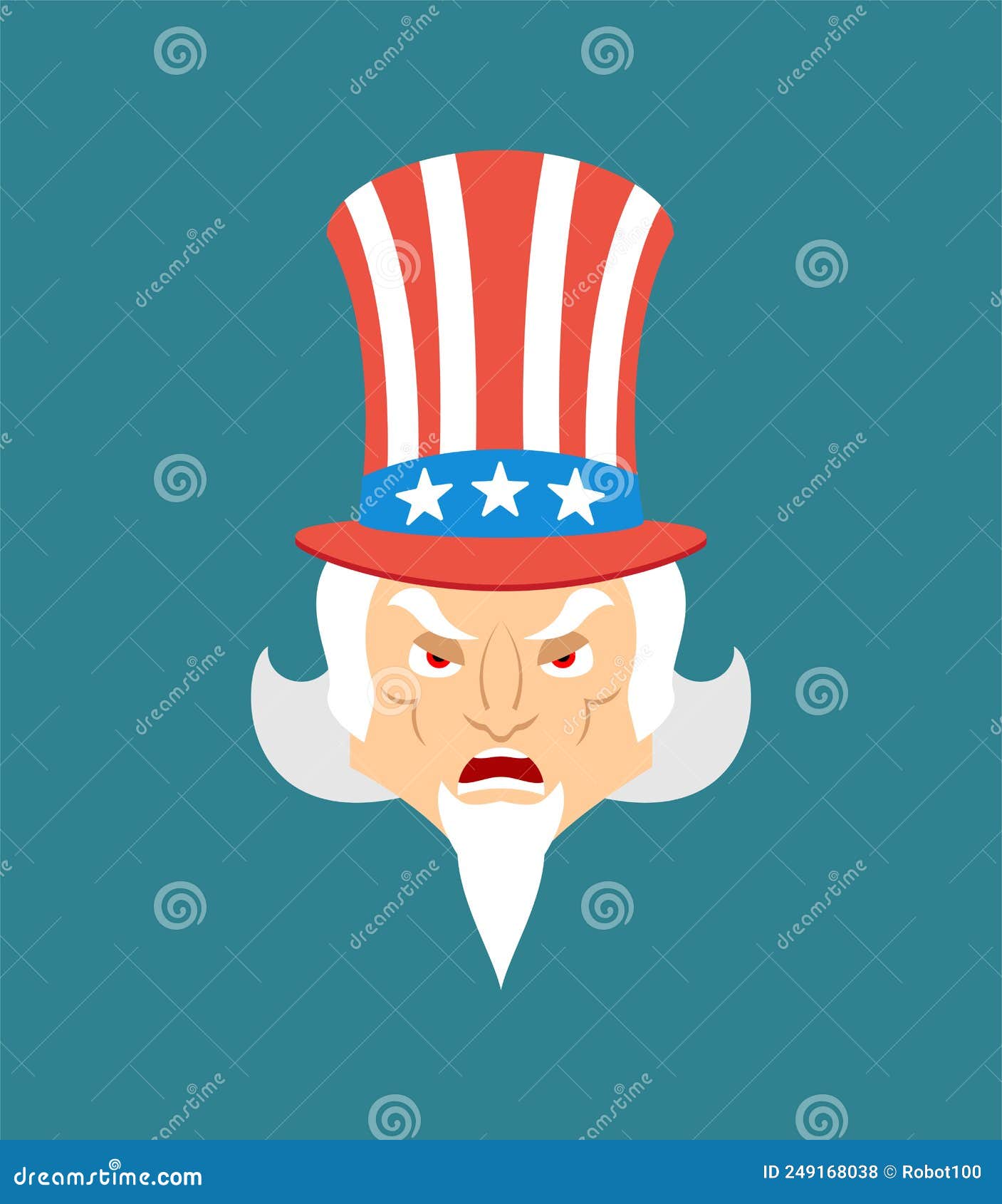 Uncle Sam Angry Emoji. Man Evil Emotions Avatar Stock Vector ...