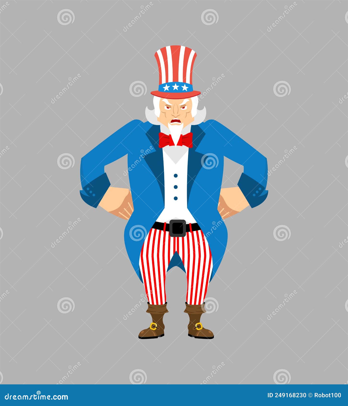 Uncle Sam Cartoon Angry Uncle Sam Dabbing Vector Cartoon Clipart