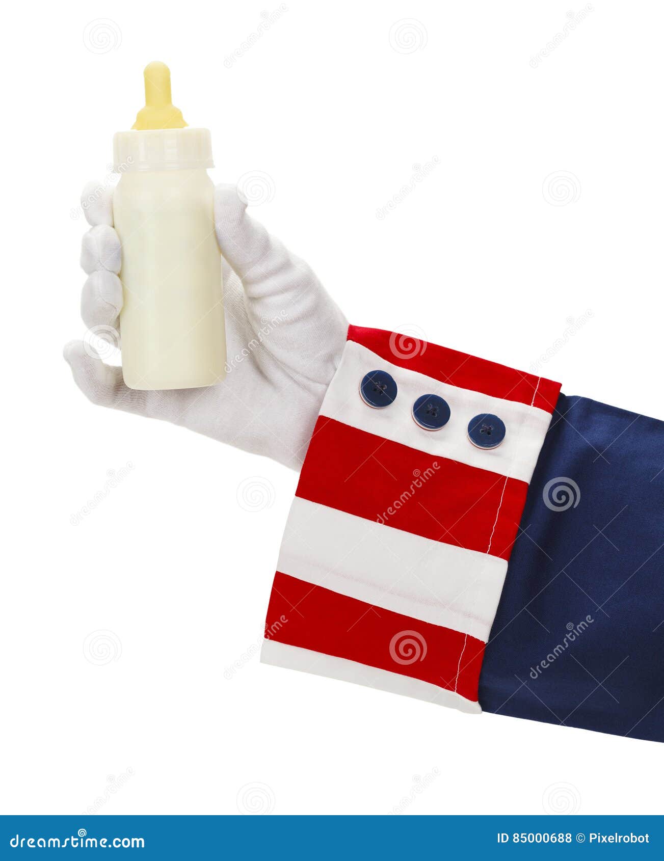 Uncle Sam Baby Bottle stock photo. Image of maternity - 85000688