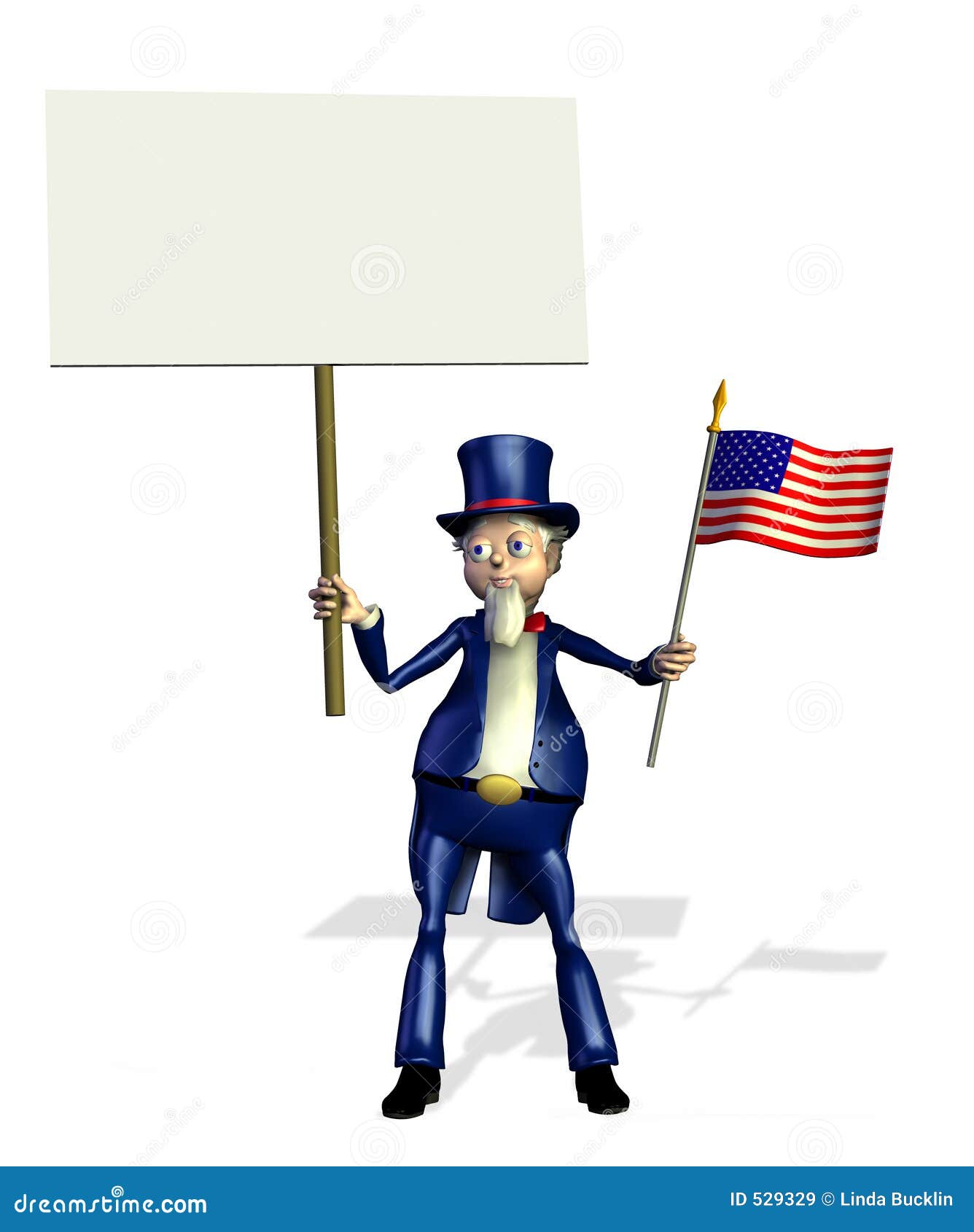 Uncle Sam with Blank Sign - Includes Clipping Path Stock Illustration ...