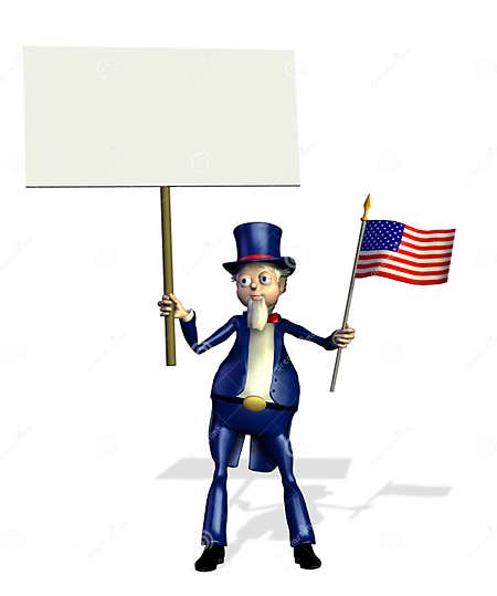 Uncle Sam with Blank Sign - Includes Clipping Path Stock Illustration ...
