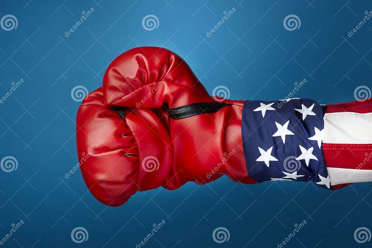 Uncle Sam with Boxing Gloves Stock Photo - Image of competition, stars ...