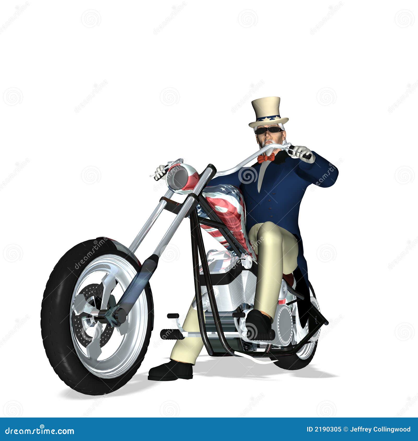 Uncle Sam On Motorcycle Royalty-Free Stock Image | CartoonDealer.com ...