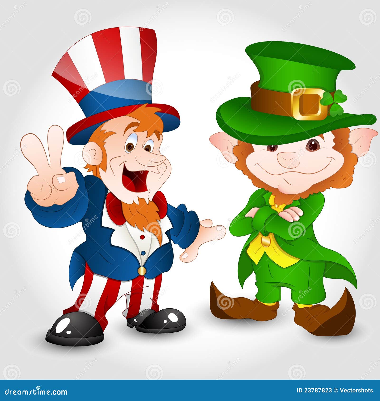 Uncle Sam with Cute Leprechaun Stock Vector - Illustration of ...