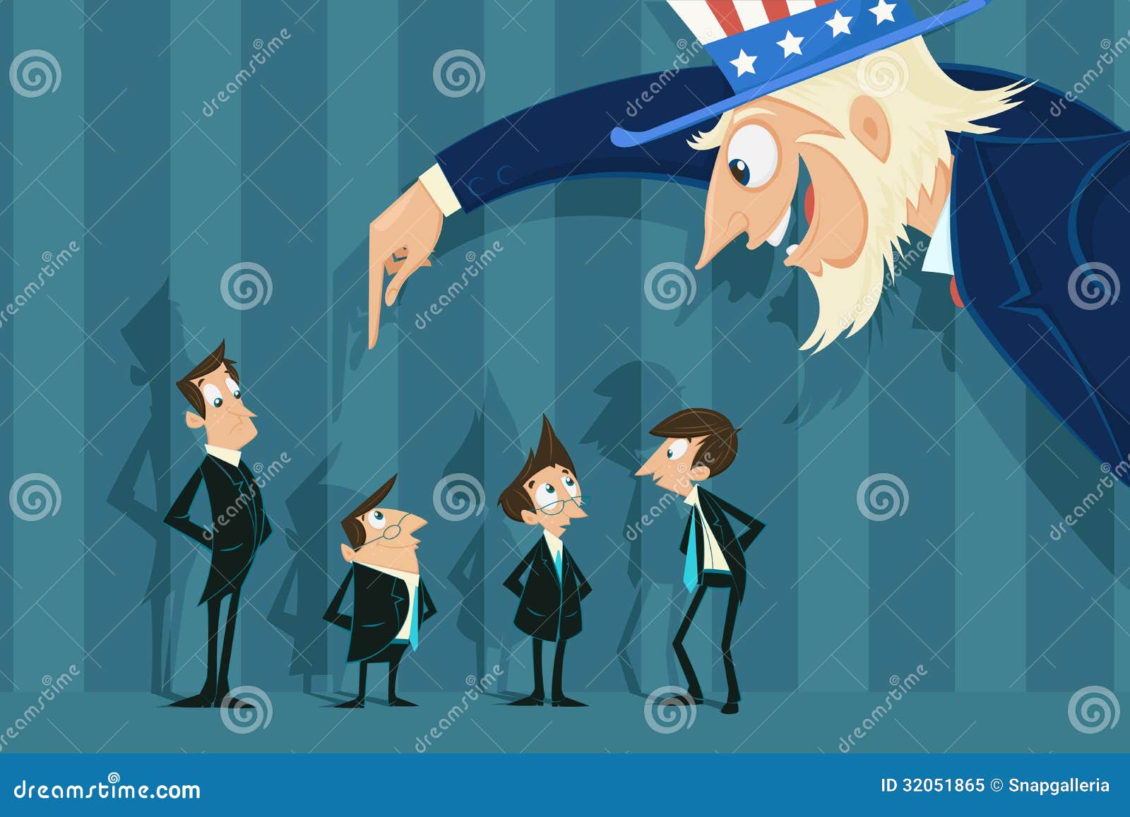 Uncle Sam Doing Job Recruitment Stock Vector - Illustration of figure ...