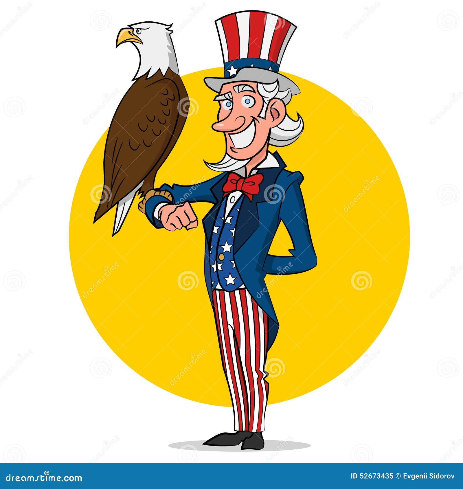 Uncle Sam and eagle stock vector. Illustration of sits - 52673435