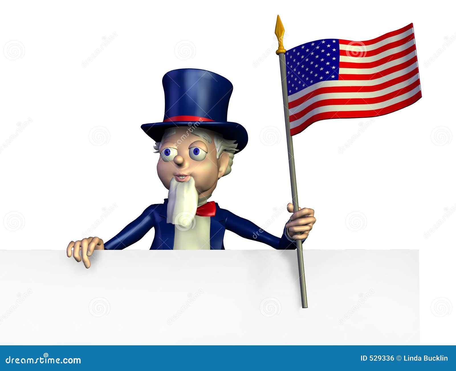 Uncle Sam with Edge of Blank Sign - with Clipping Path Stock ...
