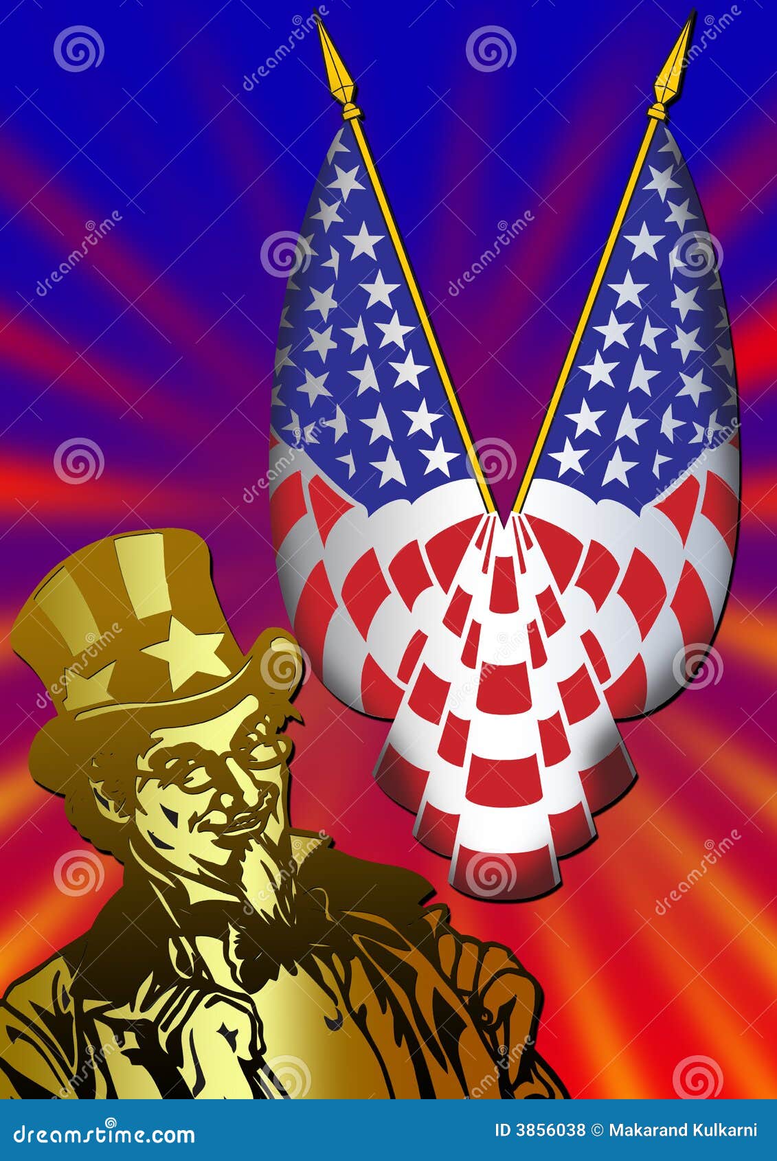 Uncle Sam Boy With Hat And USA Flag Cartoon Vector | CartoonDealer.com ...