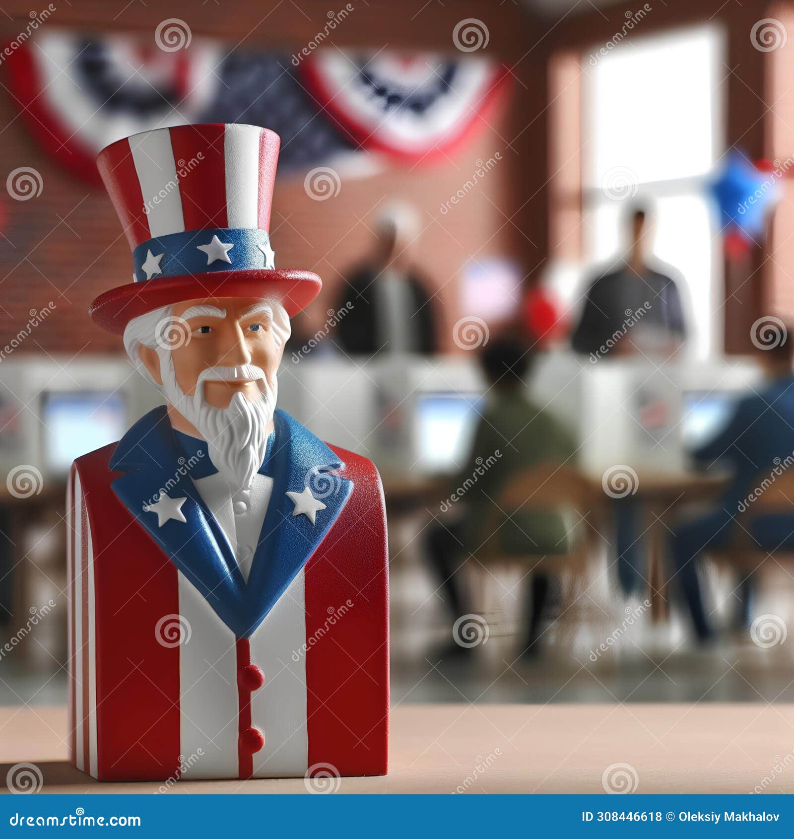 Uncle Sam in Front of a Ballot Box with a Ballot Digital Art Stock ...