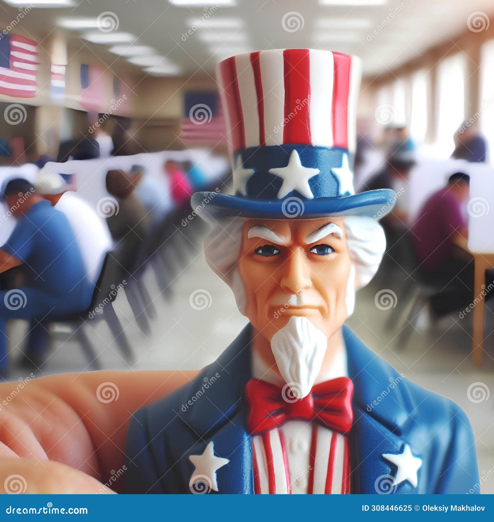Uncle Sam in Front of a Ballot Box with a Ballot Digital Art Stock ...