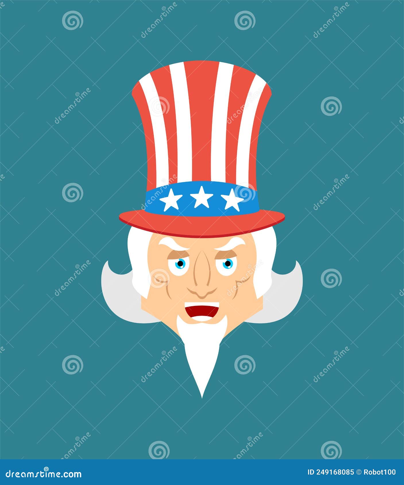 Uncle Sam Happy Emoji. Man Merry Emotions. Uncle Sam Joyful Stock ...