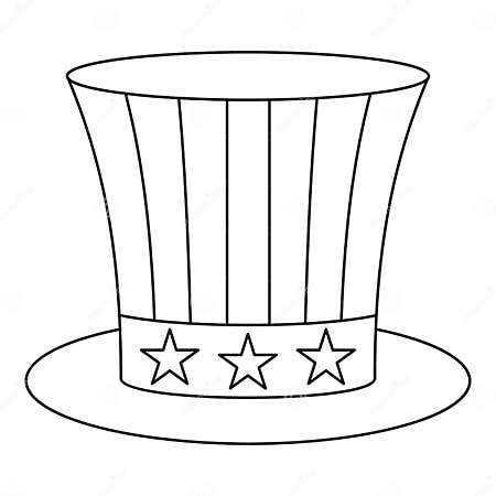 Uncle Sam Hat Icon , Outline Style Stock Vector - Illustration of ...