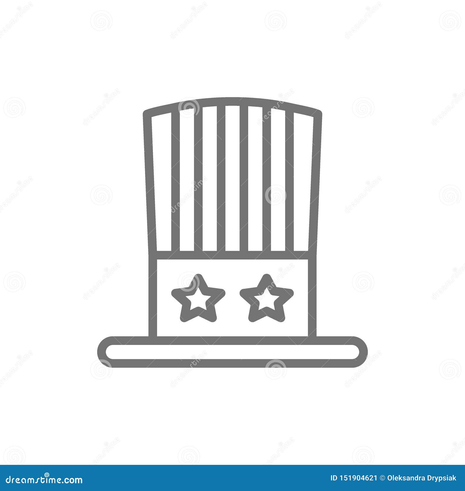 Uncle Sam hat line icon. stock vector. Illustration of retro - 151904621