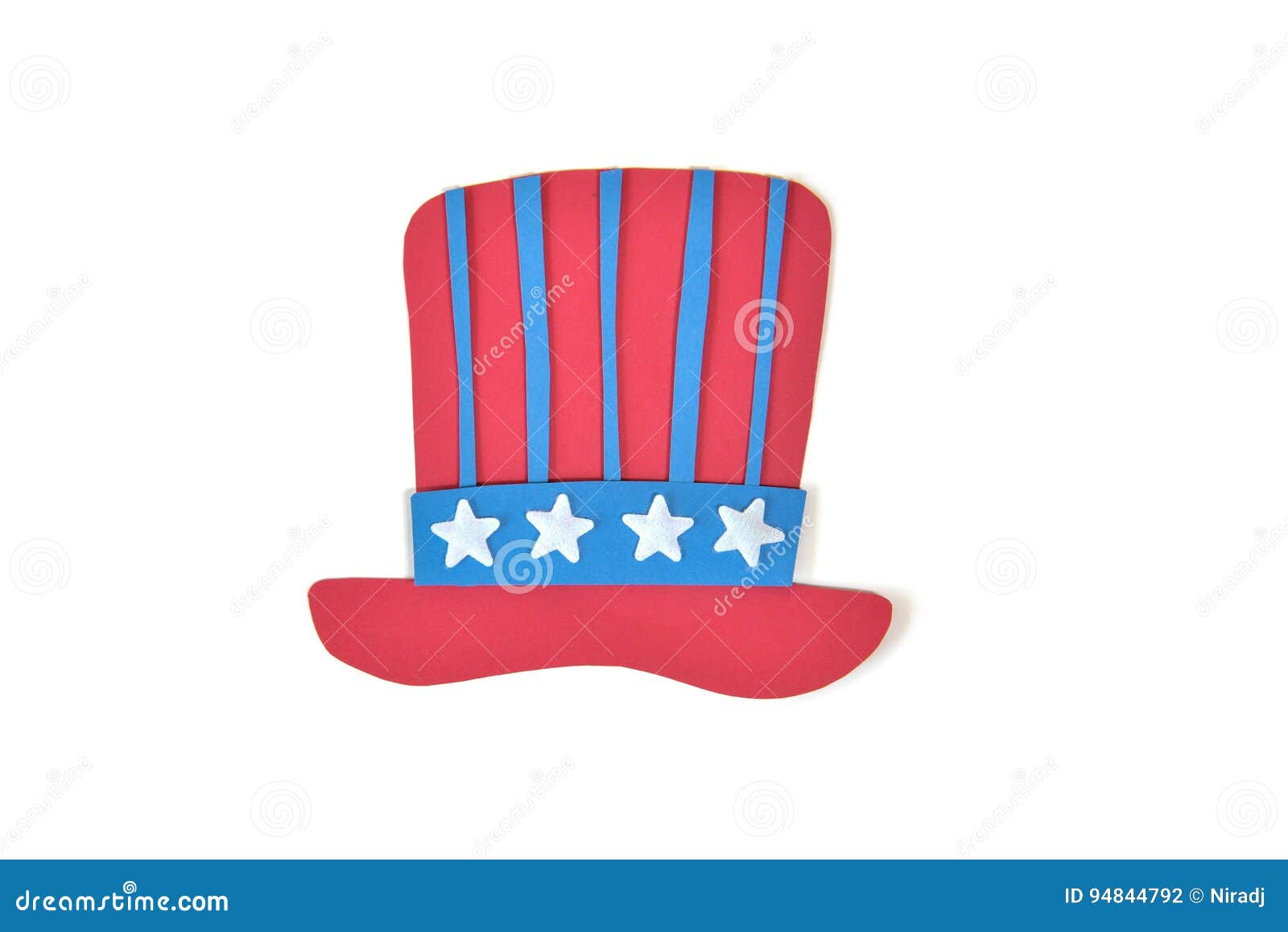 Uncle Sam Hat paper cut stock photo. Image of white, america - 94844792