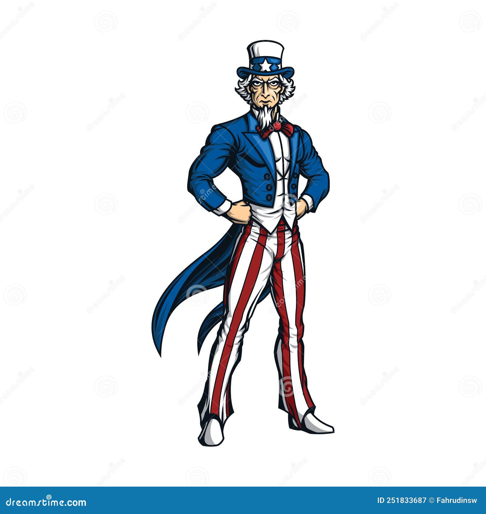 Uncle sam hero stock vector. Illustration of costume - 251833687