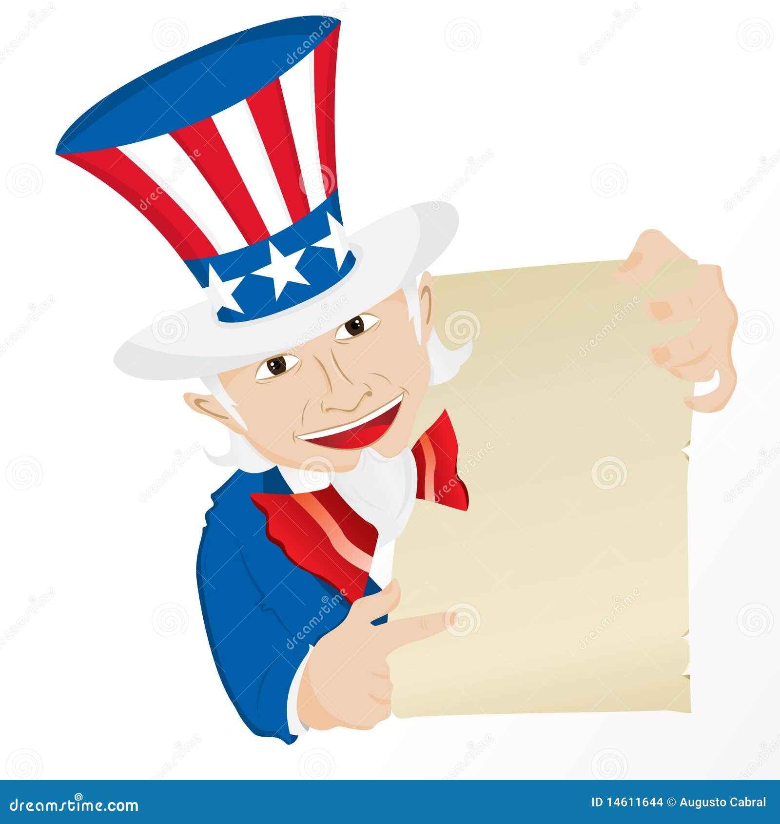 Uncle Sam Holding A Sign Vector Illustration | CartoonDealer.com #9352264