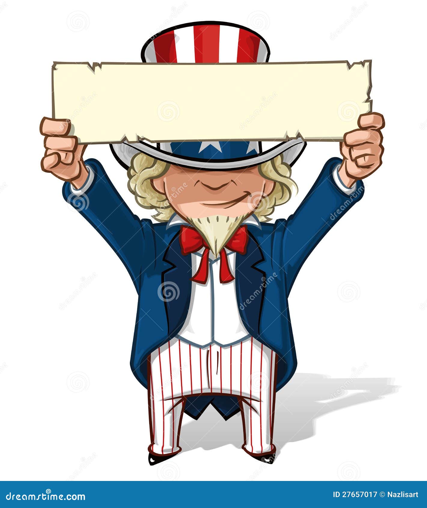 Uncle Sam Holding A Sign Cartoon Vector | CartoonDealer.com #27657003