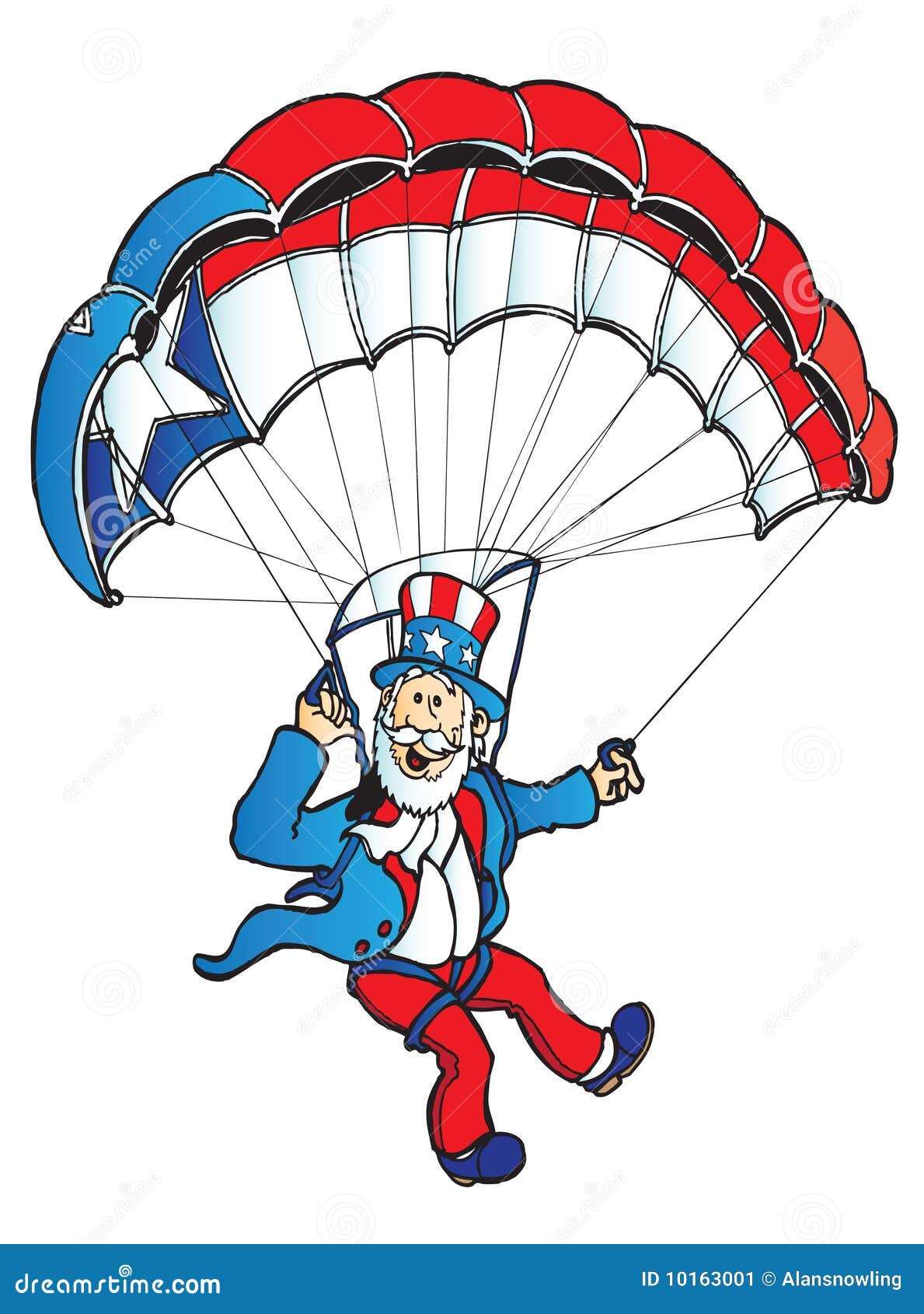 Uncle Sam parachuting stock illustration. Illustration of parachuting ...