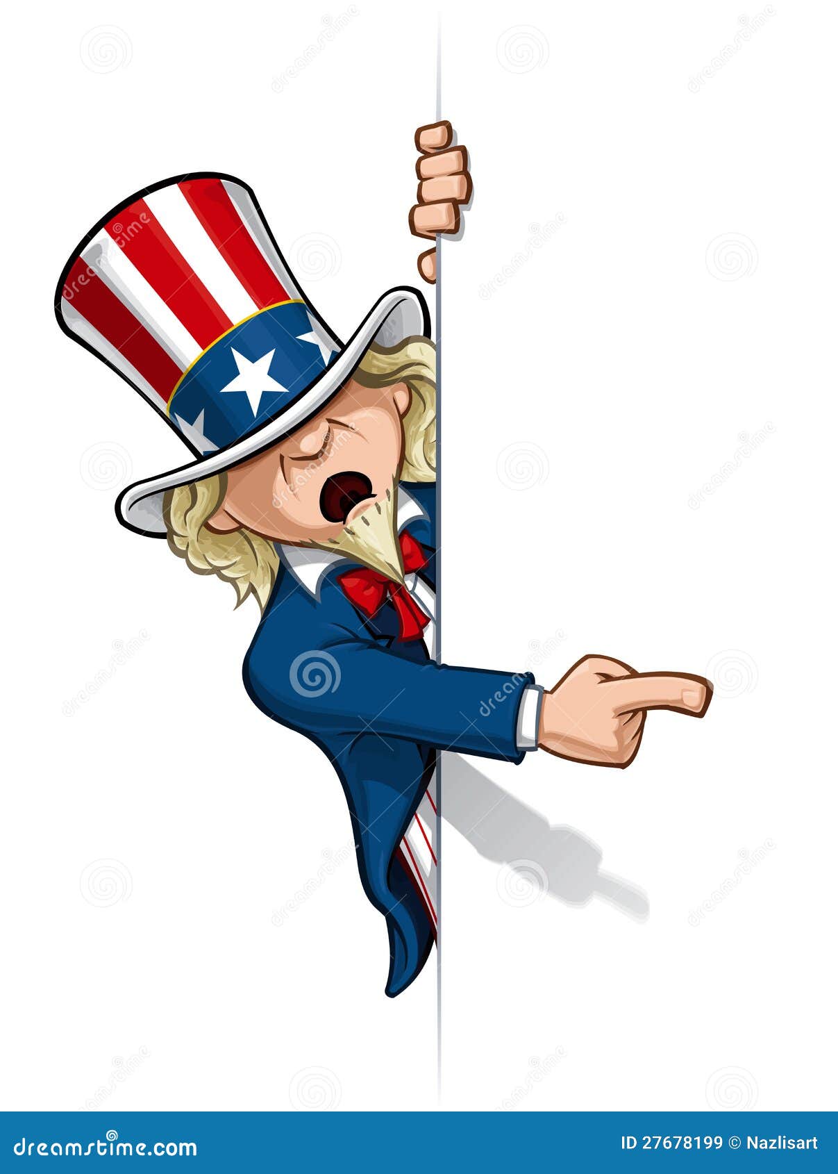 Uncle Sam Pointing at a Banner Stock Illustration - Illustration of ...