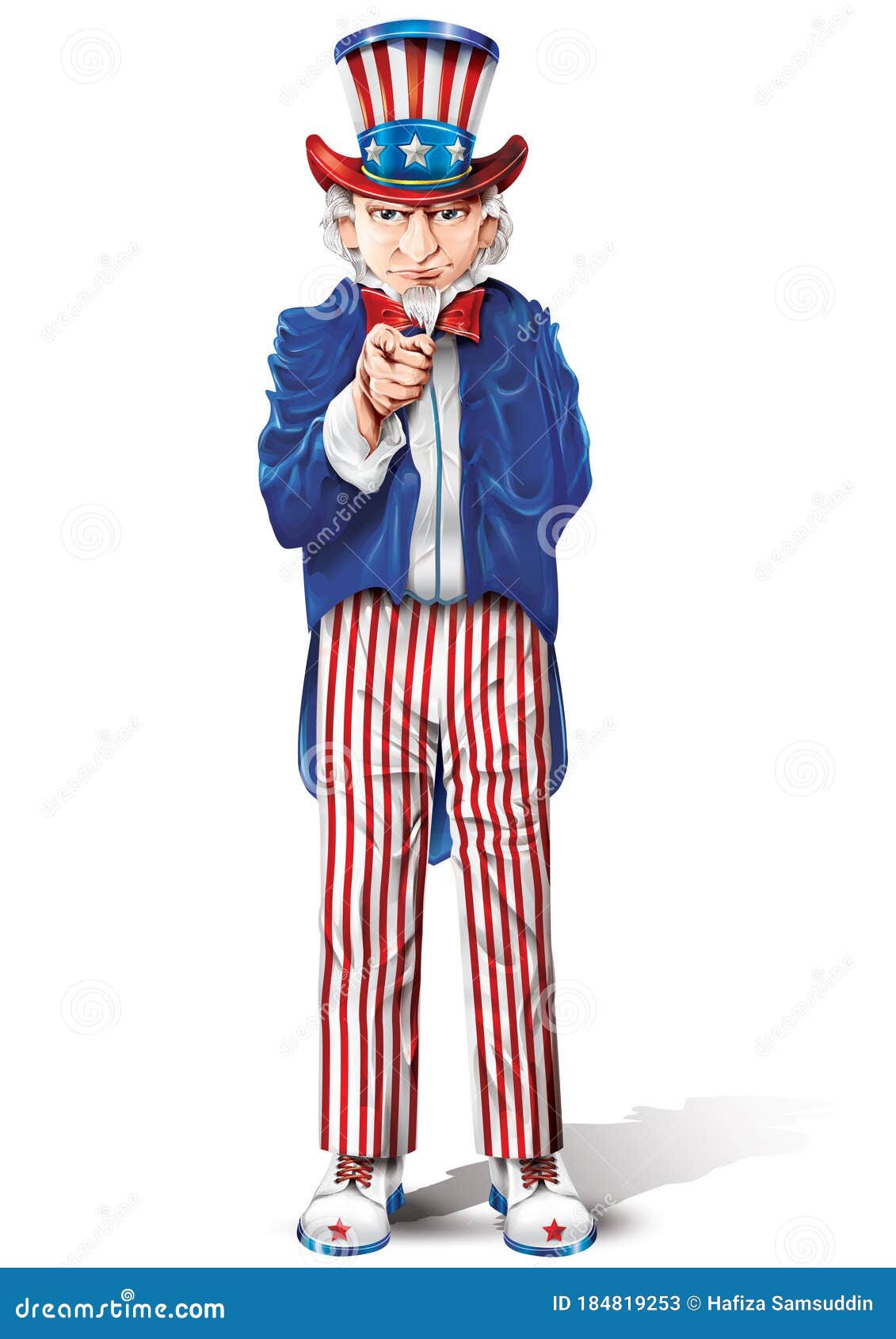 Uncle Sam Pointing Finger. Vector Illustration Decorative Background ...