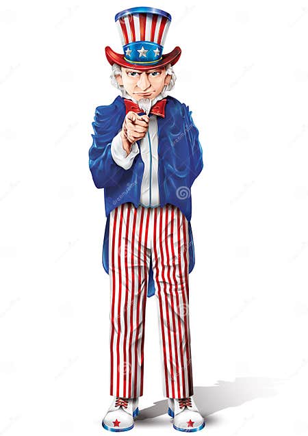 Uncle Sam Pointing Finger. Vector Illustration Decorative Background ...