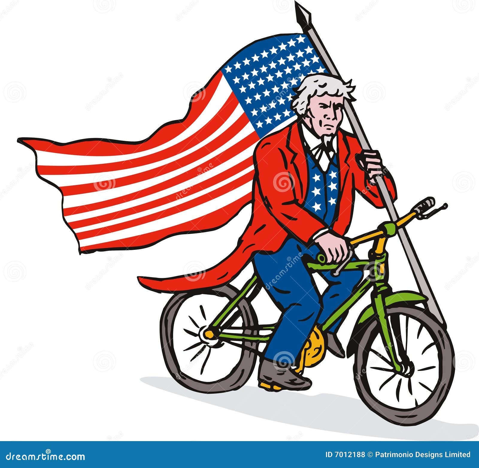 Uncle Sam Riding A Biicycle Picture. Image: 7012188