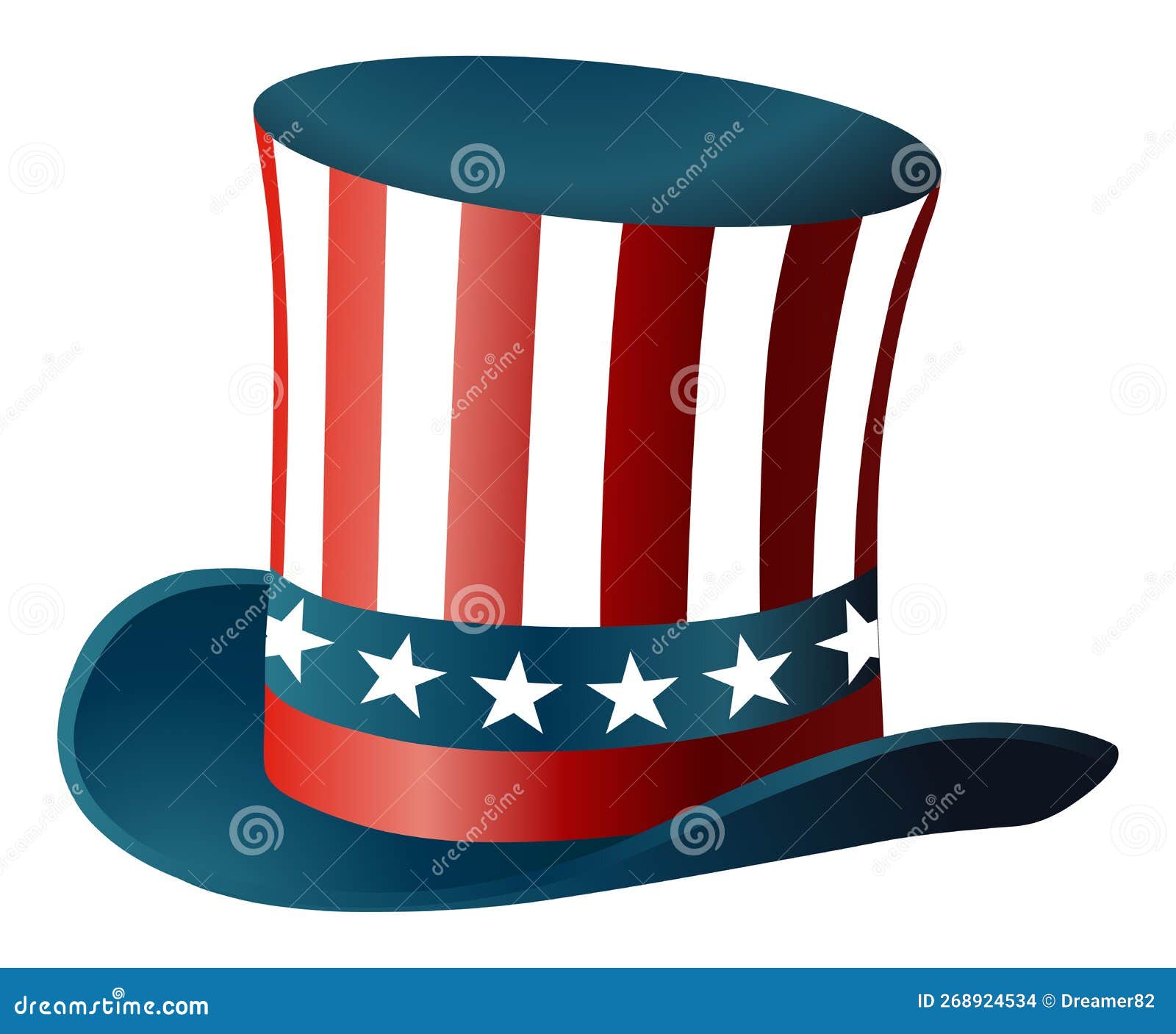 Uncle Sam`s American Hat. American Flag Hat Stock Illustration ...
