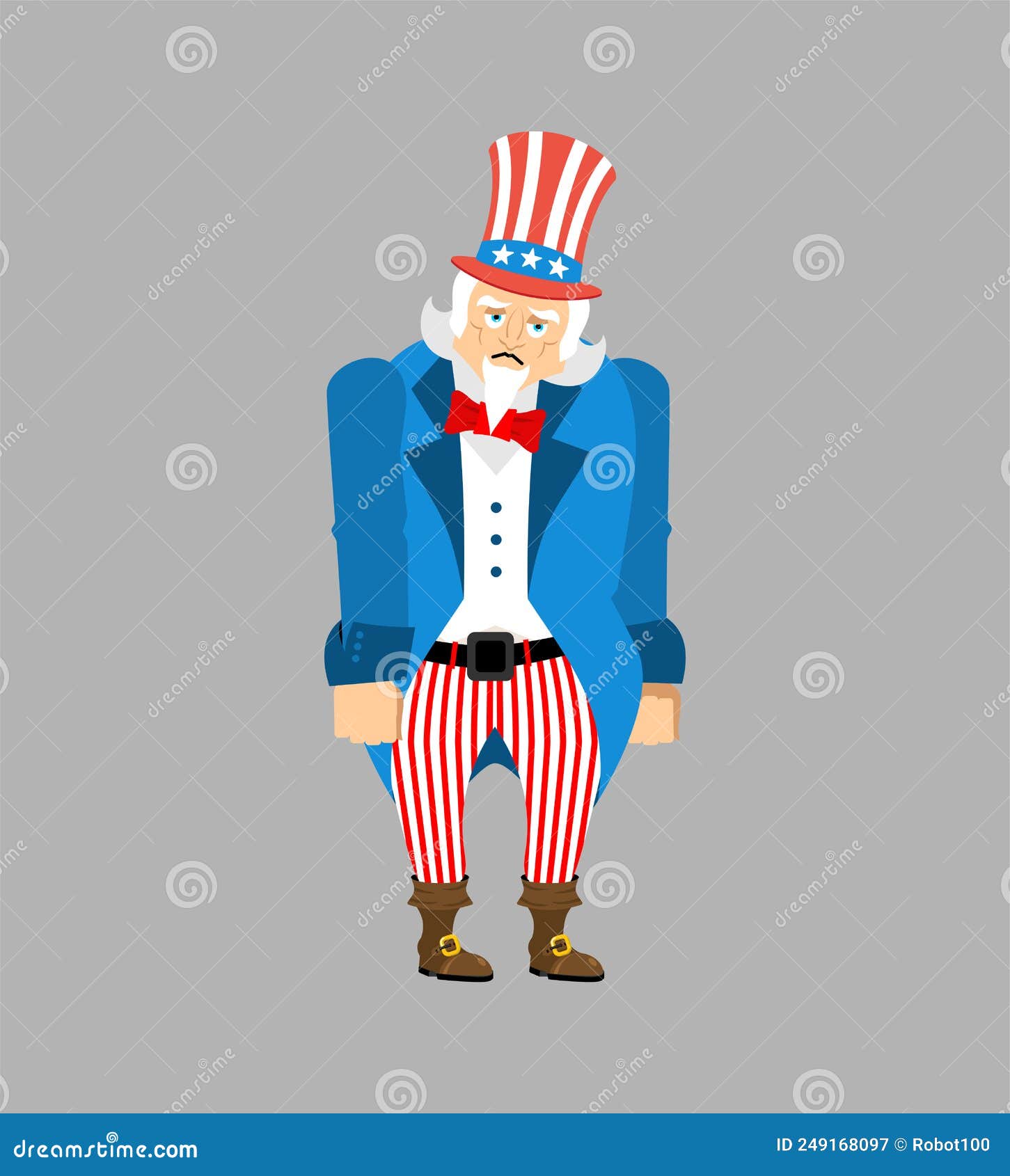 Uncle Sam Sad Emoji. Sorrowful Uncle Sam Dull Stock Vector ...