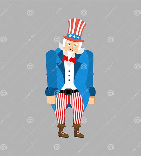 Uncle Sam Sad Emoji. Sorrowful Uncle Sam Dull Stock Vector ...
