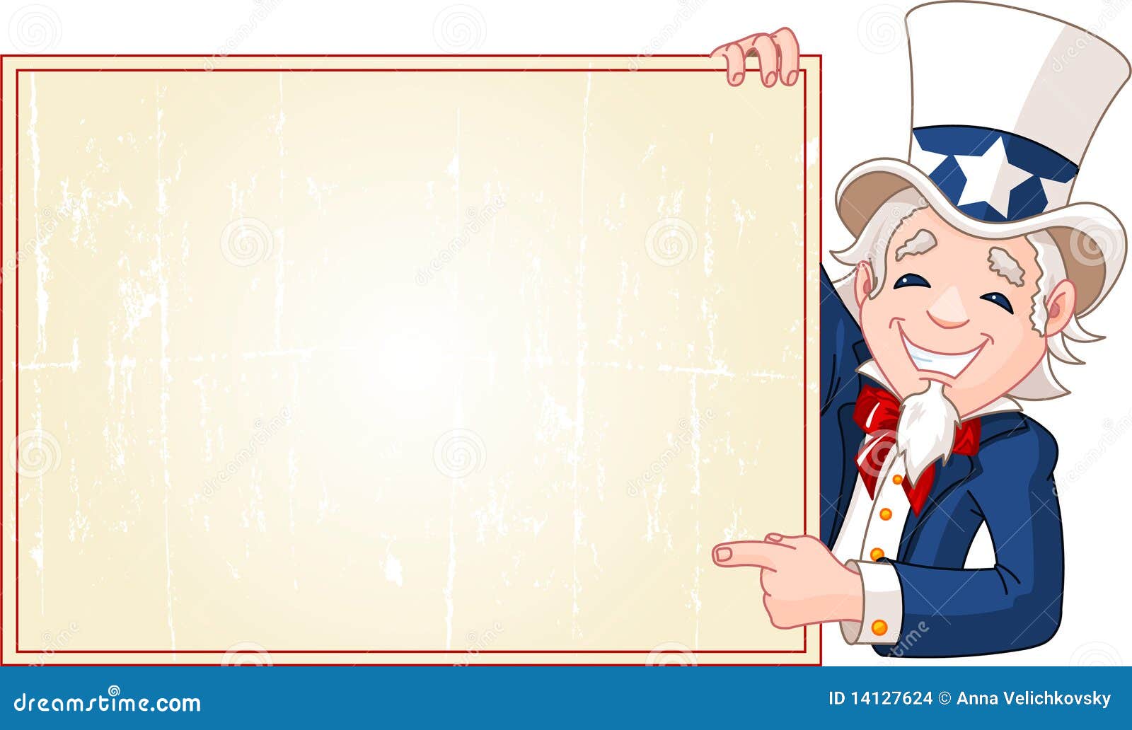 Uncle Sam with Sign stock vector. Illustration of cartoon - 14127624
