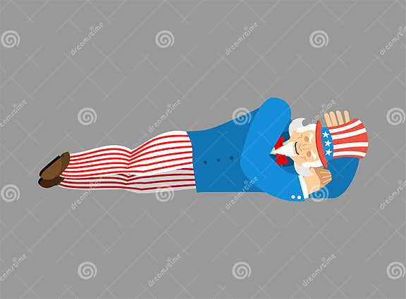 Uncle Sam Sleeping. Asleep Emotions Stock Vector - Illustration of male ...