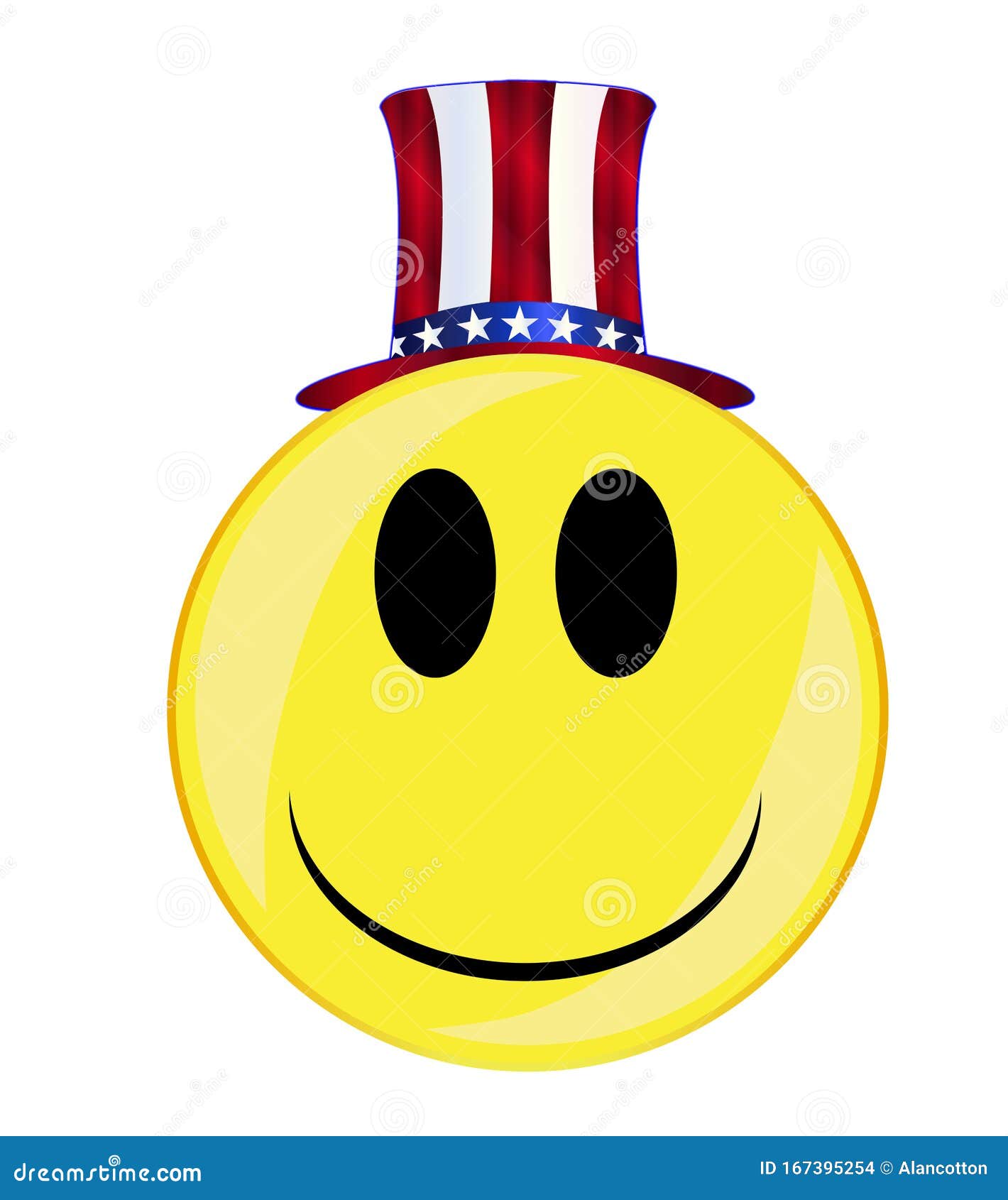Uncle Sam Smile Face Button Isolated Stock Vector - Illustration of ...
