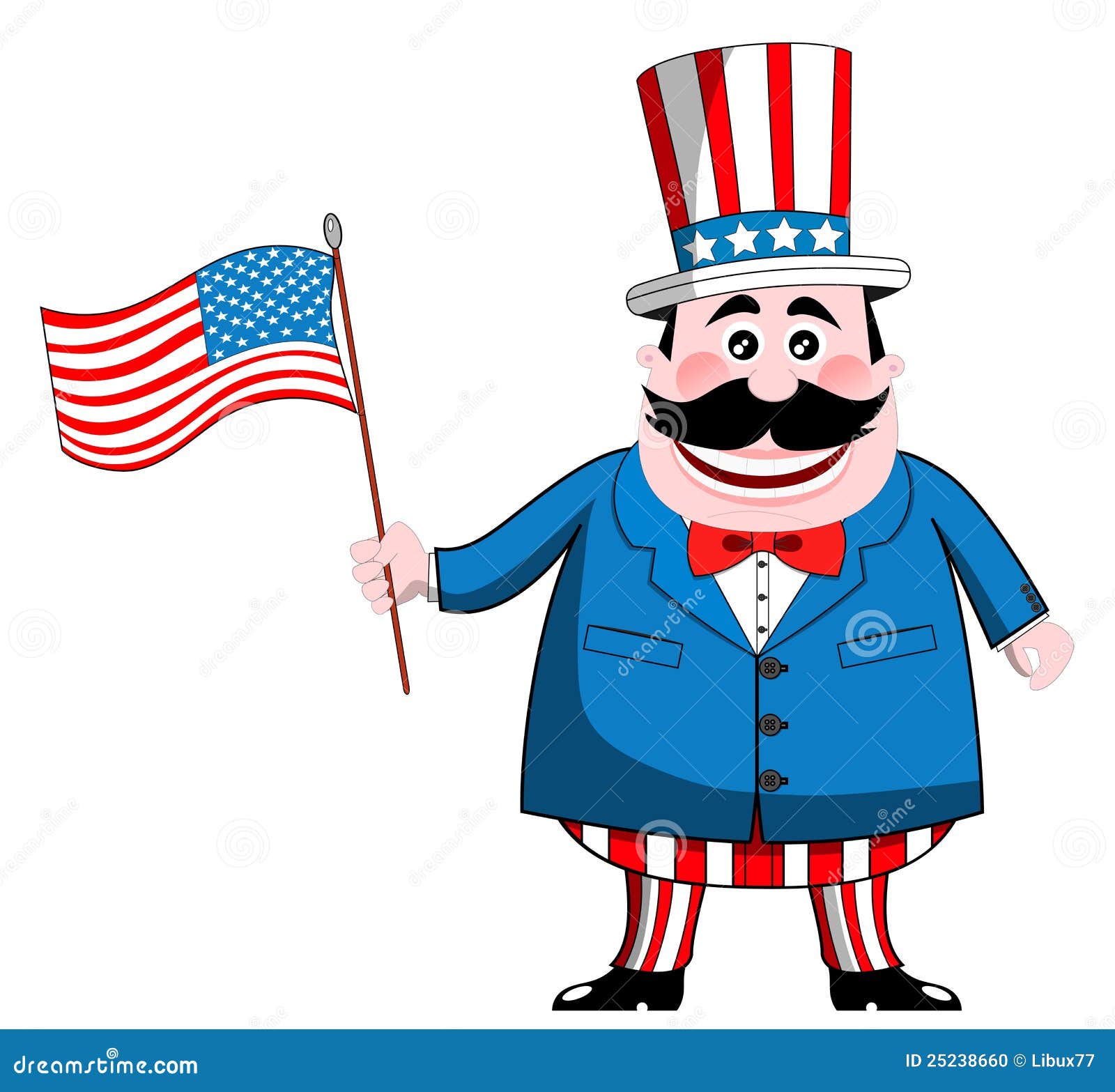 Uncle Sam Boy With Hat And USA Flag Cartoon Vector | CartoonDealer.com ...