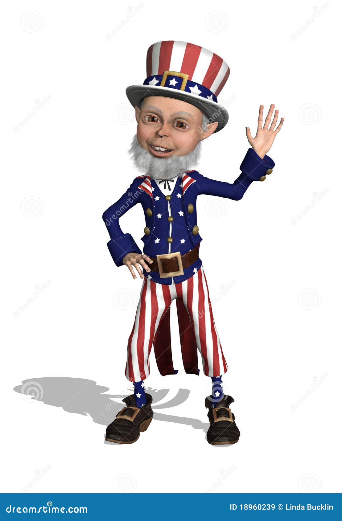 Uncle Sam Waving stock illustration. Illustration of greeting - 18960239