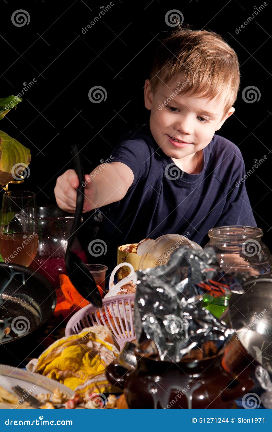 Uncleared table stock photo. Image of spoon, messy, drink - 51271244