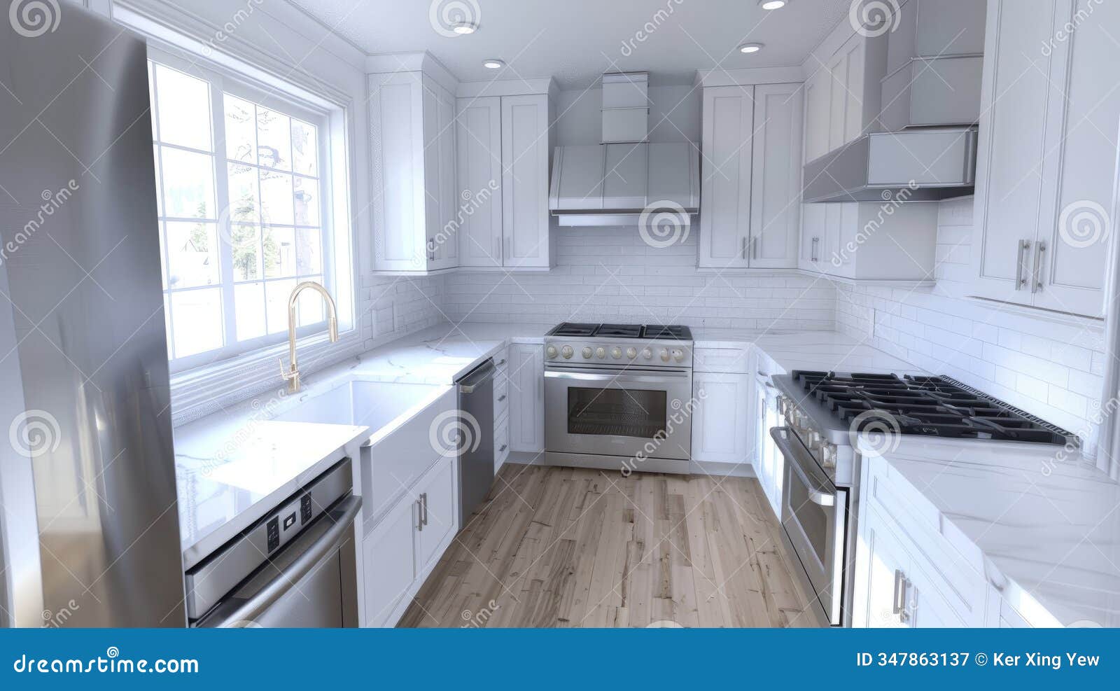 Uncluttered Kitchen Layout for Customization Stock Illustration ...