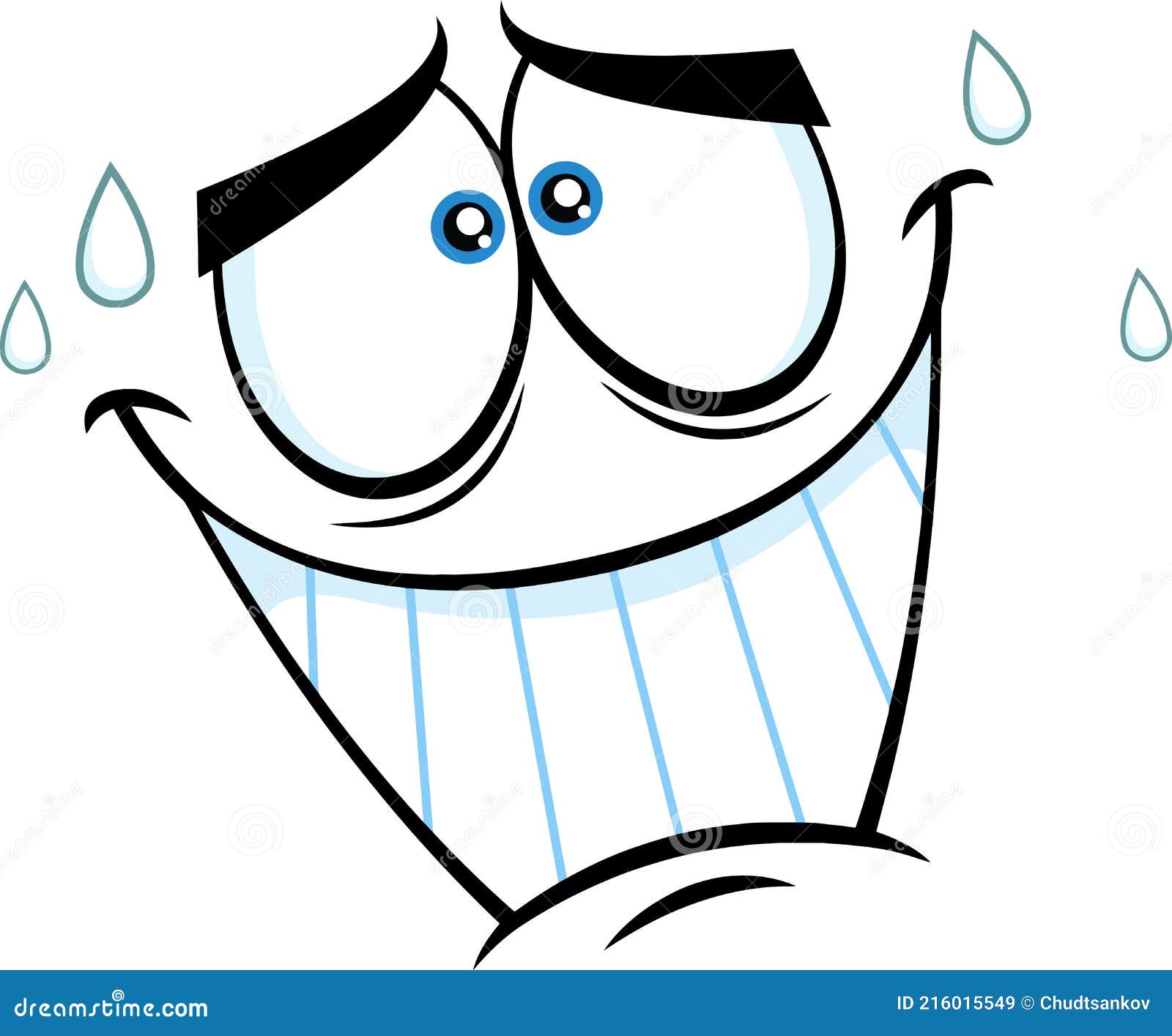 Uncomfortable Cartoon Funny Face with Smiling Expression Stock Vector ...