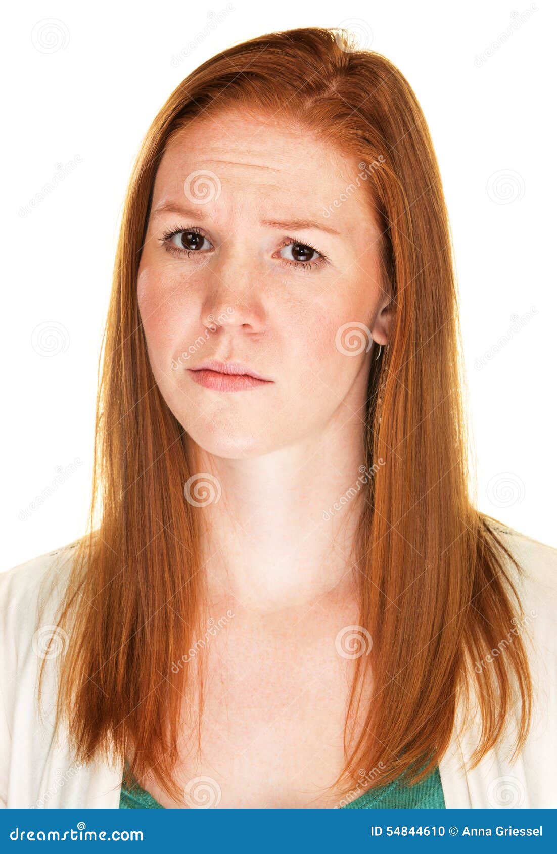 Uncomfortable Female stock photo. Image of single, uneasy - 54844610
