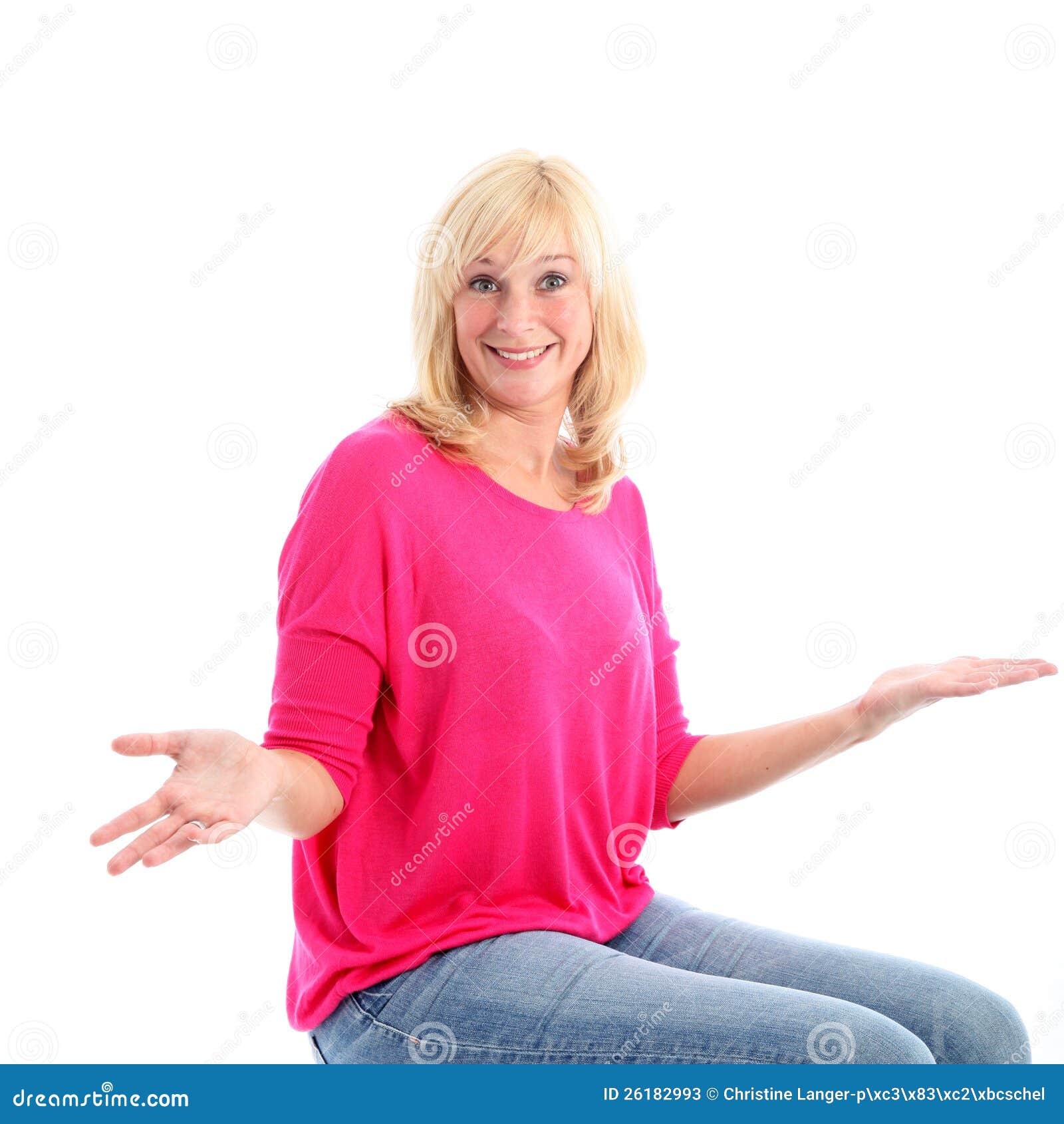 Unconcerned Woman Shrugging Her Shoulders Stock Image - Image of ...