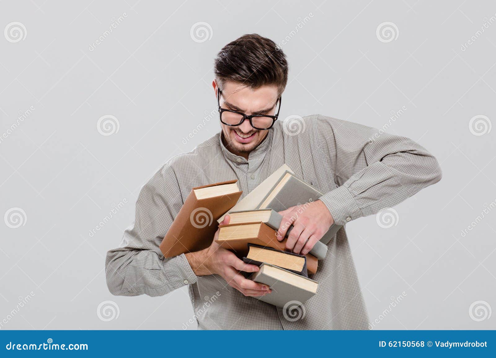 Unconfident Student Droping Books Stock Photo - Image of shirt, college ...