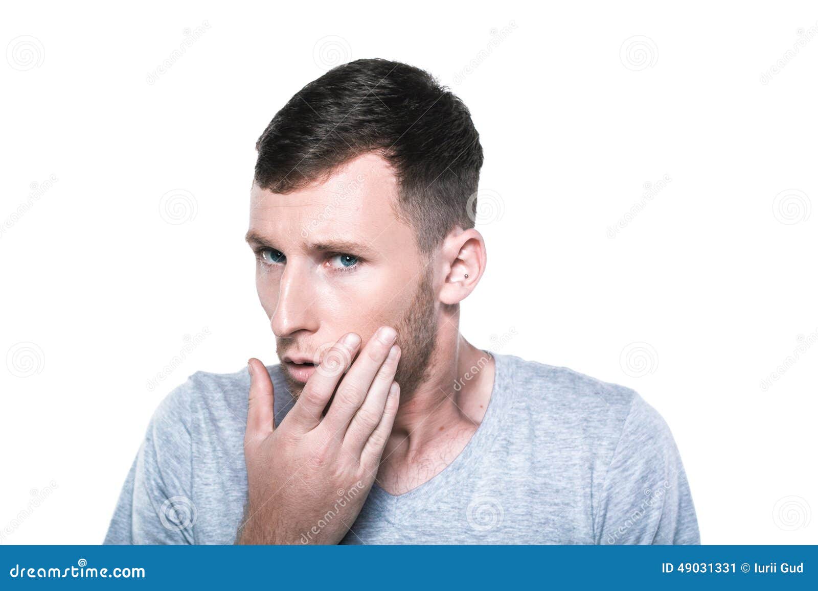 Unconfident and Worried Young Man Stock Image - Image of expressive ...
