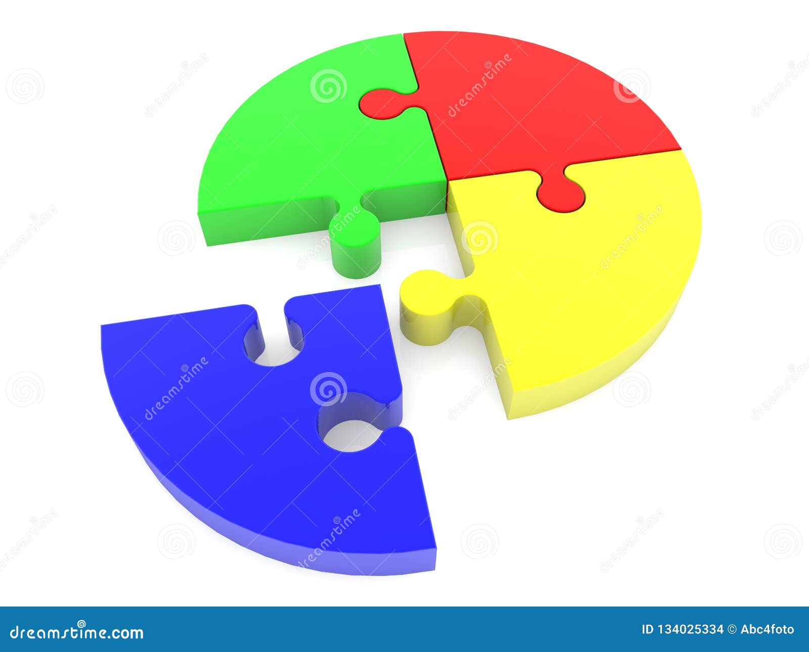 Unconnected Puzzle Pieces in Circle Form Stock Illustration ...