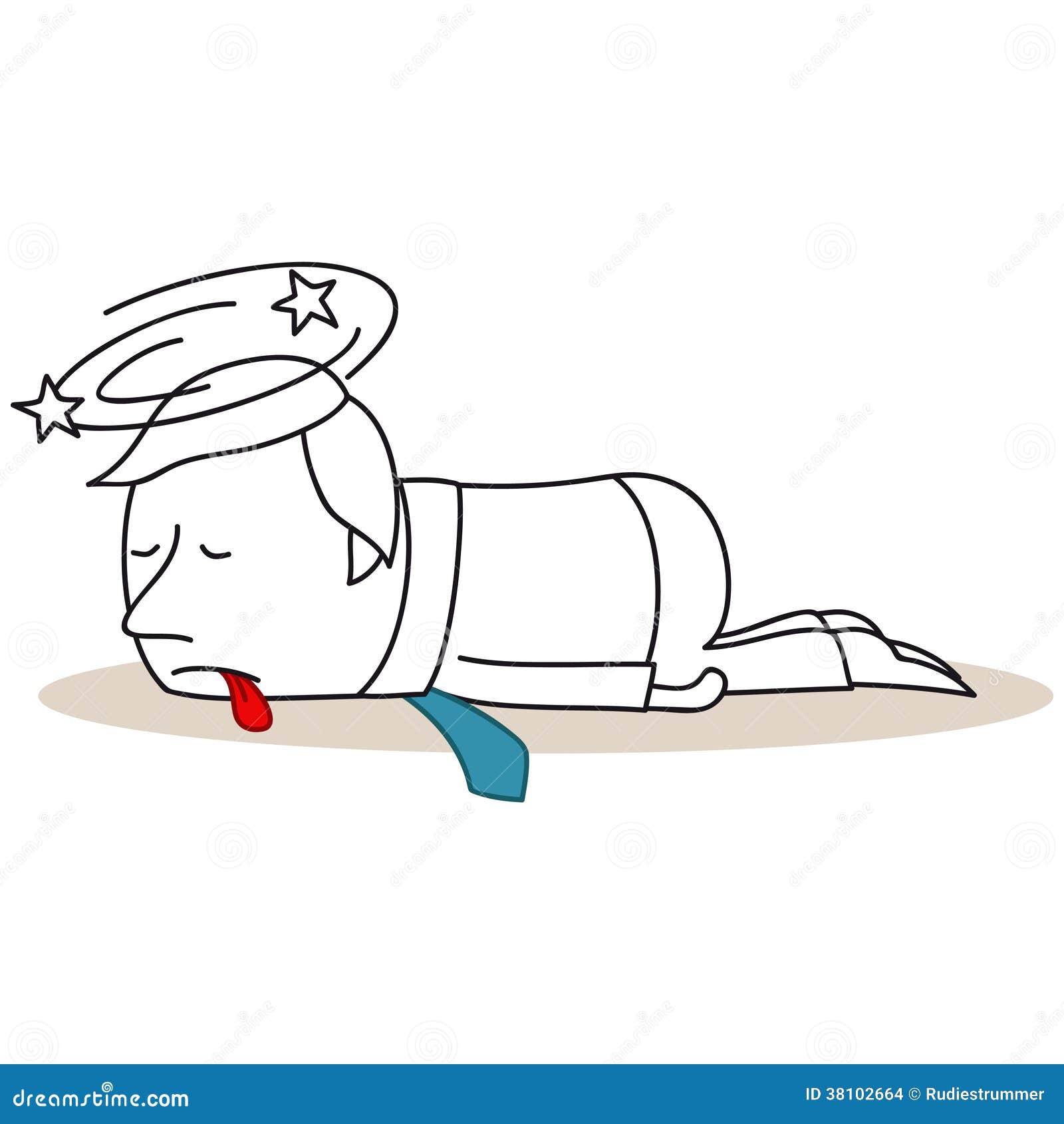 Unconscious/Knocked Out Businessman Stock Vector - Illustration of ...