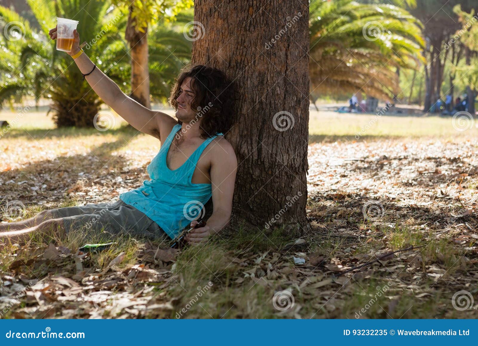 Unconscious Man Having Beer in the Park Stock Image - Image of activity ...